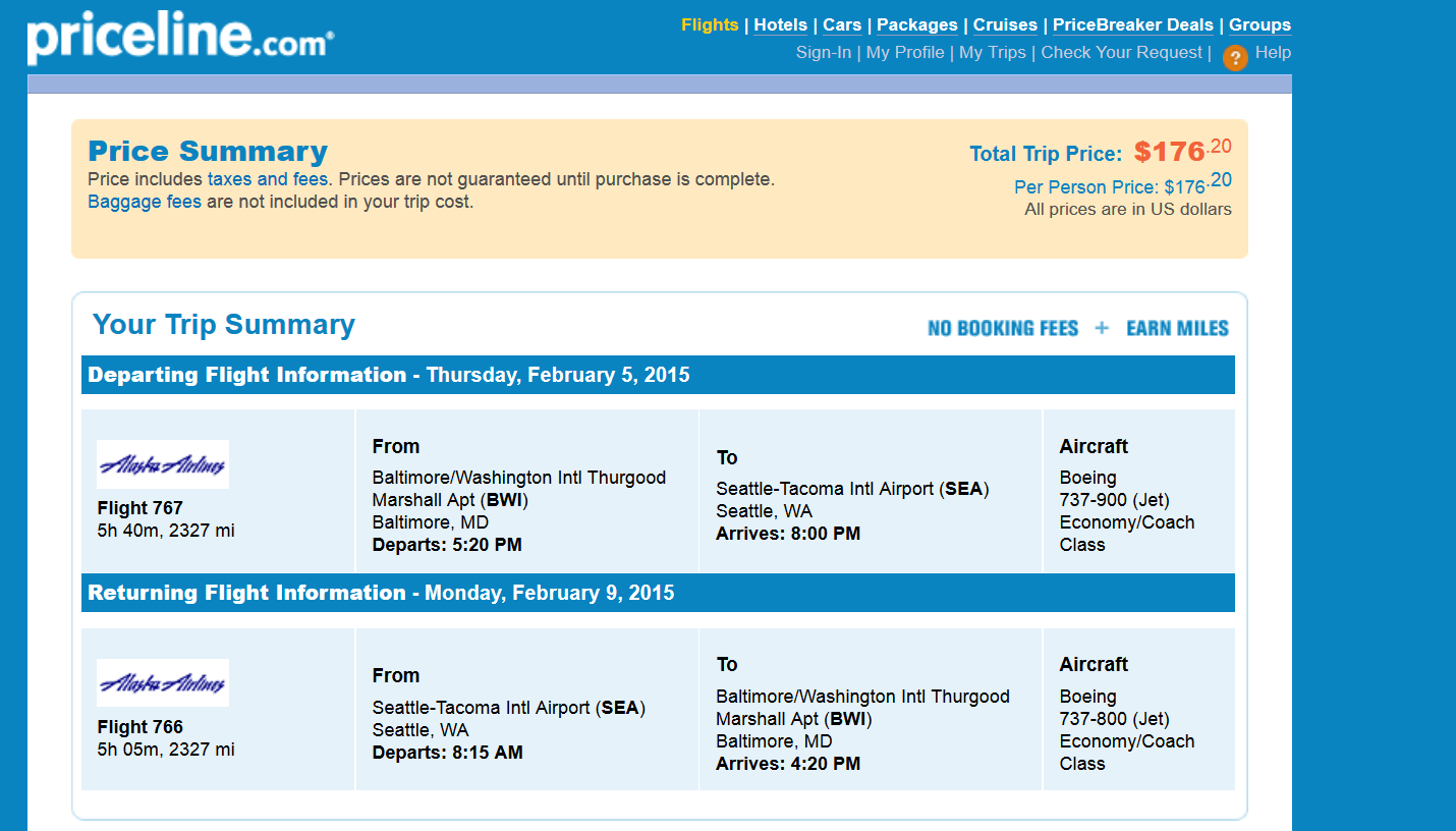 Alaska – $176: Baltimore – Seattle (and vice versa). Roundtrip ...