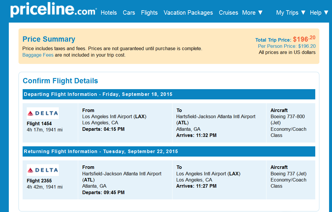 Delta – $196: Los Angeles – Atlanta (and vice versa). Roundtrip ...