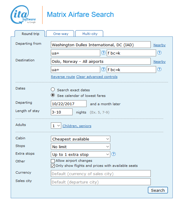 United – $375: Washington D.C. – Oslo, Norway. Roundtrip, including all ...