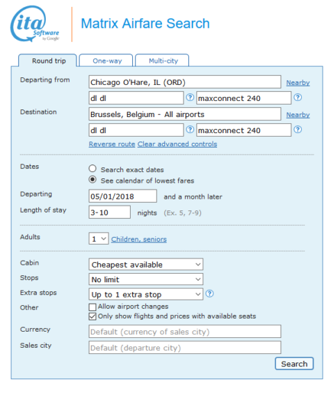Delta – $415: Chicago / Denver – Brussels, Belgium. Roundtrip ...