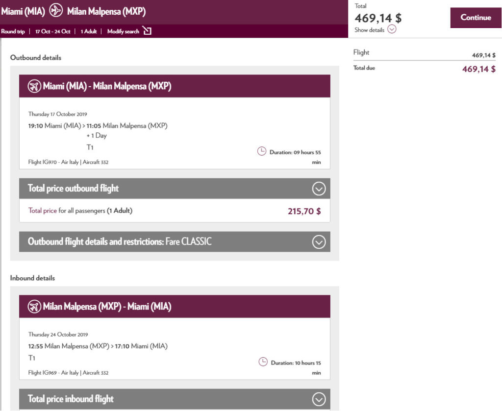 Air Italy – $469 (Regular Economy) / $389 (Basic Economy): Miami ...