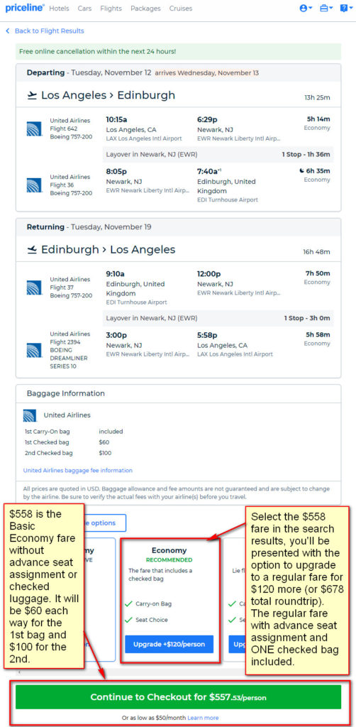 United – $678 (Regular Economy) / $558 (Basic Economy): Los Angeles ...