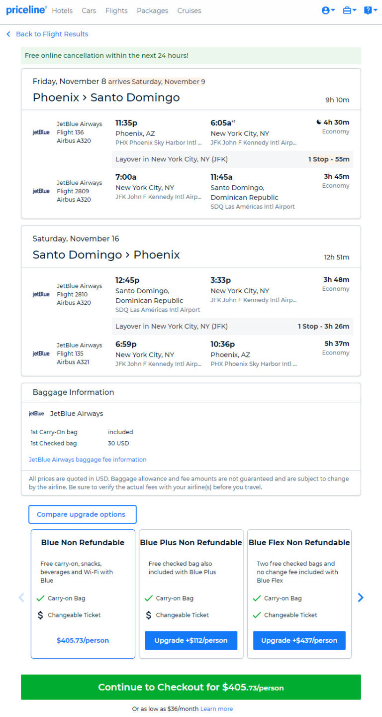 jetBlue – $406: Phoenix – Santo Domingo, Dominican Republic. Roundtrip ...