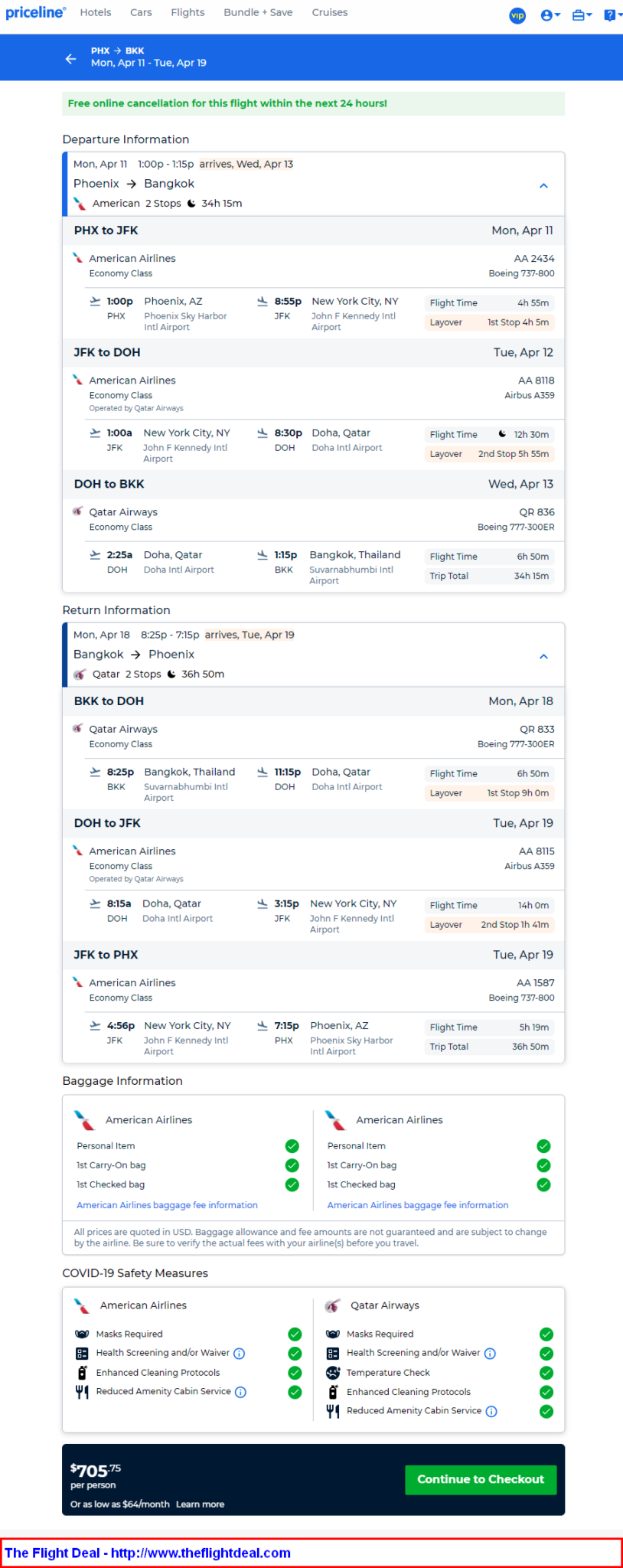 American / Qatar Airways: Phoenix – Bangkok, Thailand. $706. Roundtrip ...