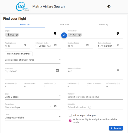 Delta: Boston – Naples, Italy. $503 (Basic Economy) / $703 (Regular ...