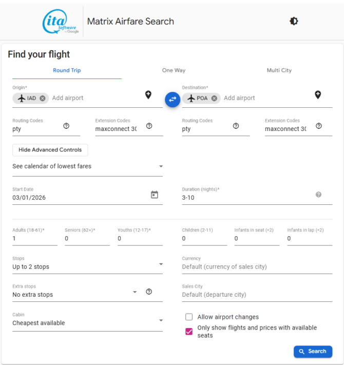 Copa: Washington D.C. – Porto Alegre, Brazil. $507 (Basic Economy ...
